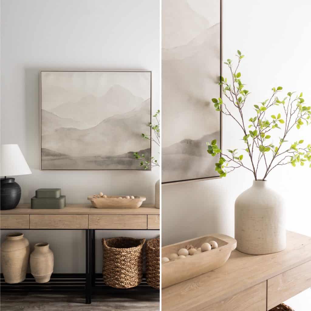 Affordable Console Table Styling - Kelsey Kooima