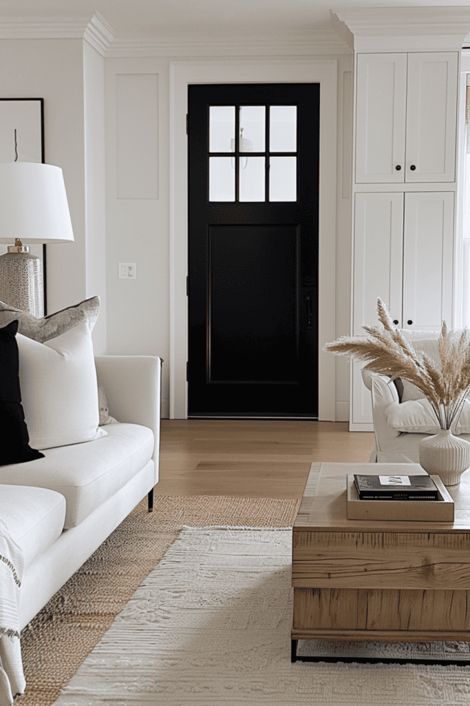 7 Ways to Decorate a Living Room with a Middle Front Door - Kelsey Kooima